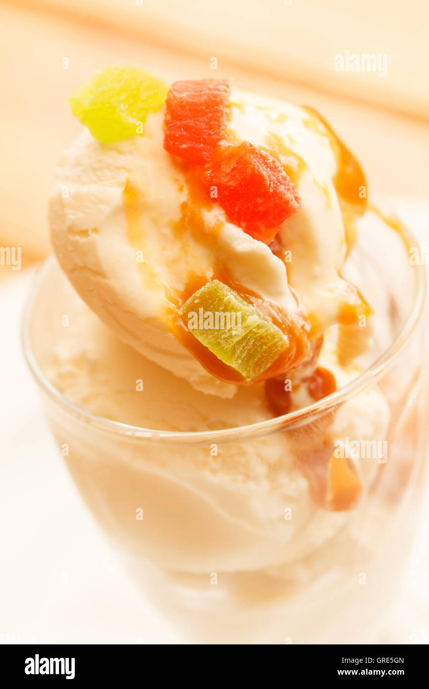 ice cream and tropical fruits Stock Photo - Alamy