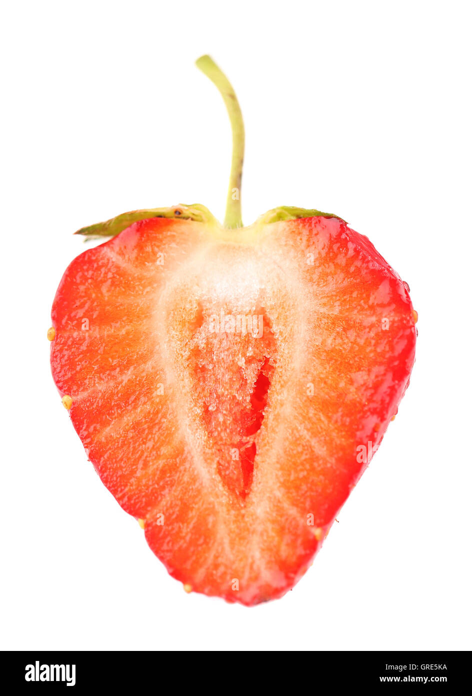 Half of strawberry isolated on a white background Stock Photo - Alamy