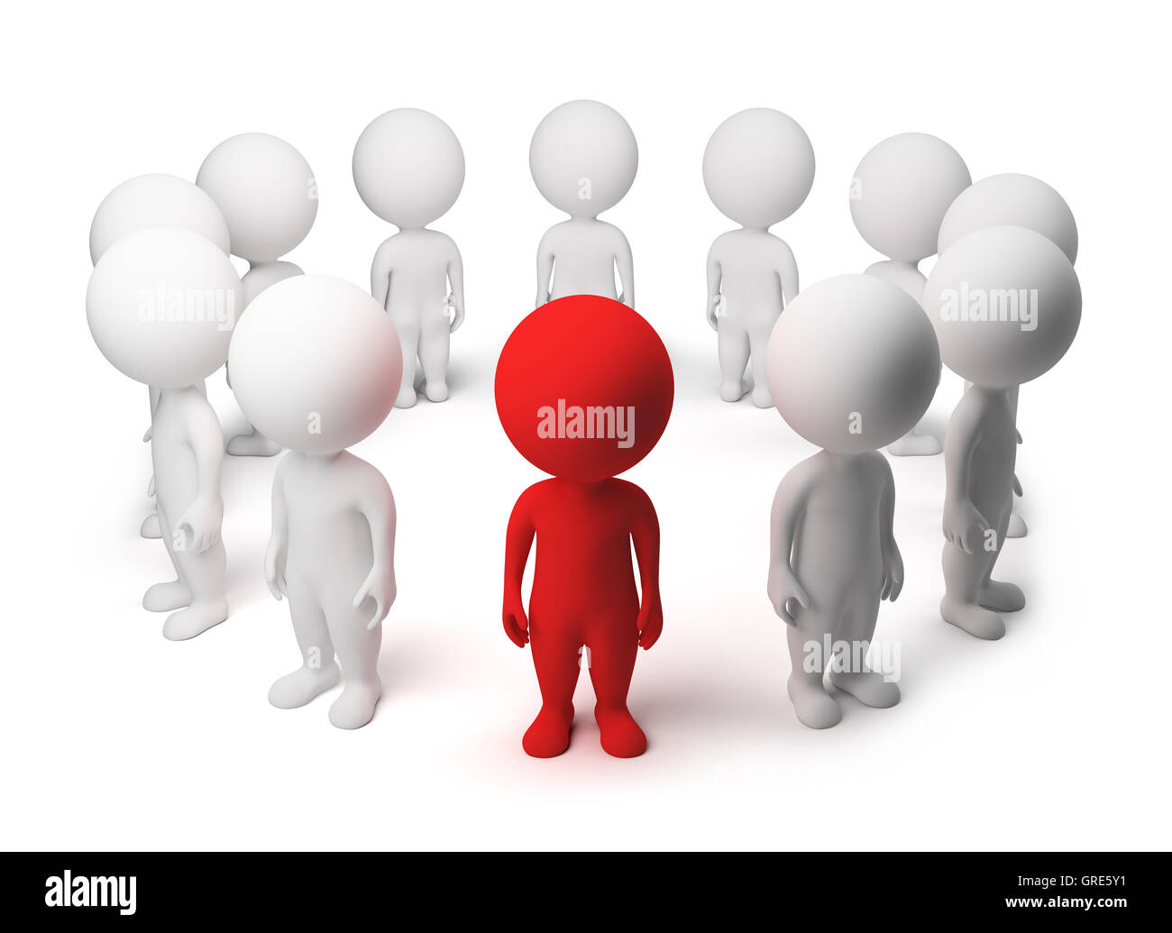 3d small people - allocated from a circle Stock Photo - Alamy