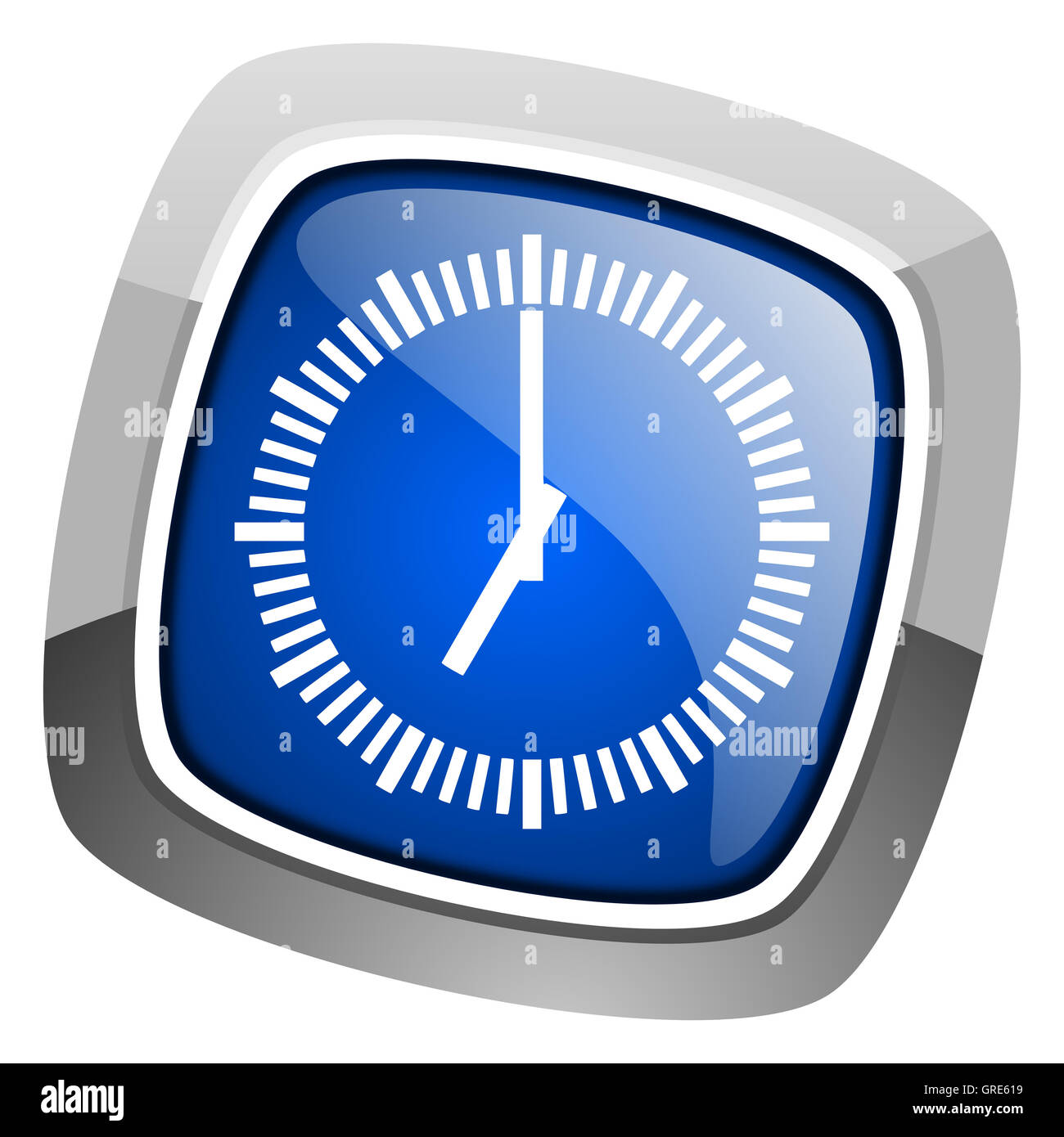 Silver and blue alarm clock Cut Out Stock Images & Pictures - Alamy