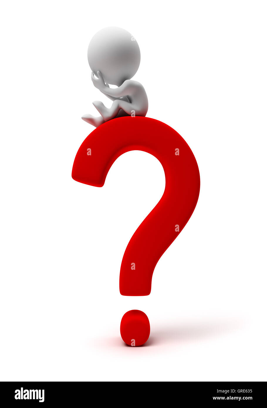 3d small person question mark hi-res stock photography and images - Alamy