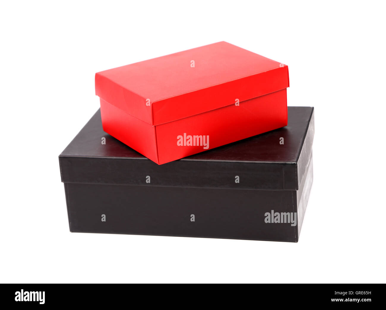 Two box, red and black on the white background Stock Photo - Alamy