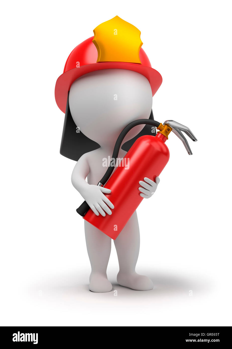 3d small people - fireman Stock Photo - Alamy