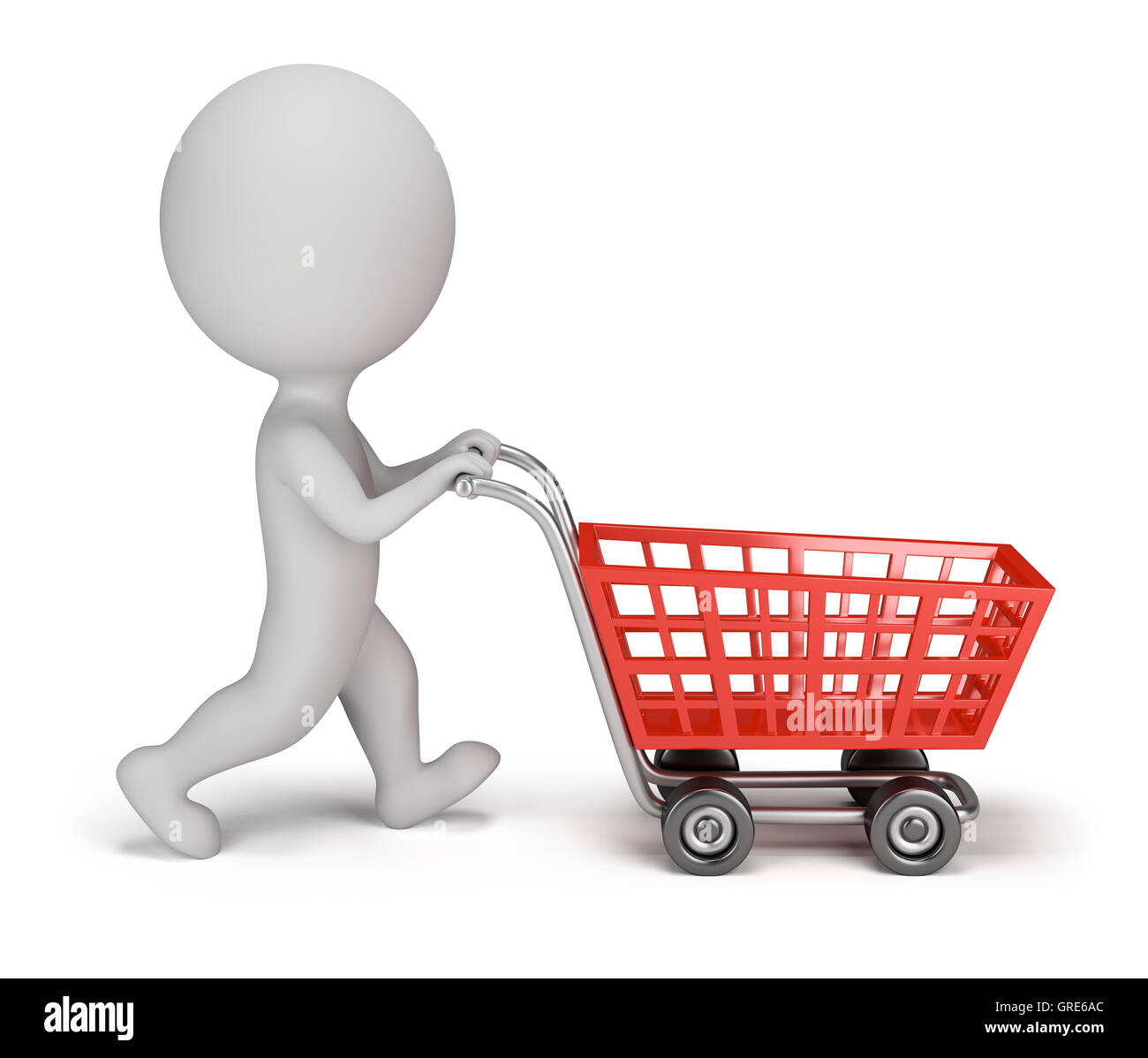 Man shopping cart character Cut Out Stock Images & Pictures - Alamy