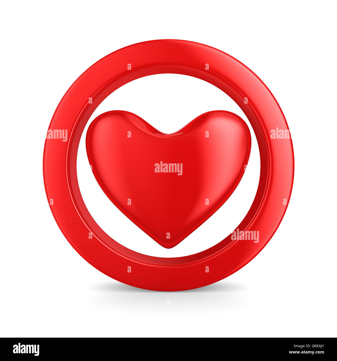 Isolated heart on white background. 3D image Stock Photo - Alamy
