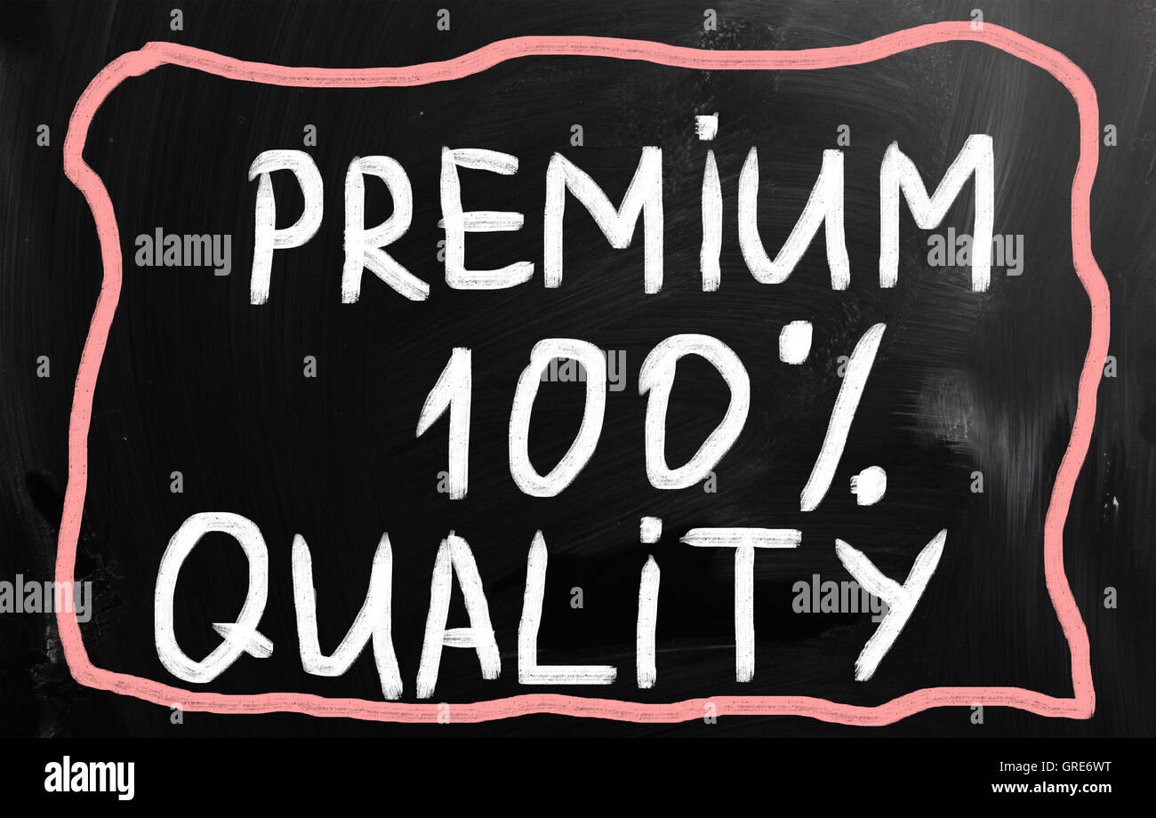 Quality handwritten with white chalk on a blackboard Stock Photo - Alamy