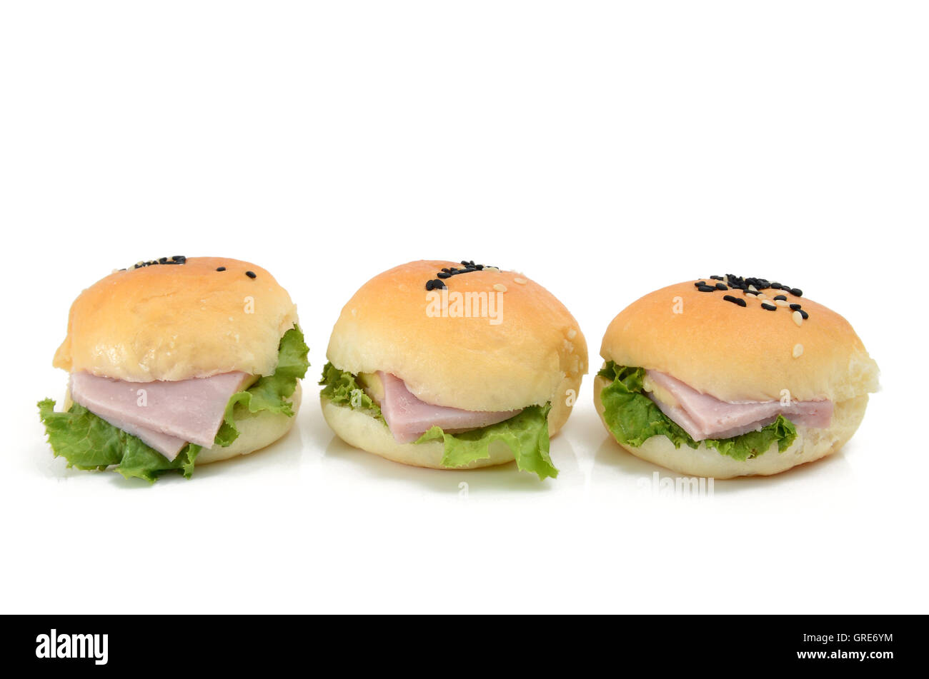 Mini hamburgers Cut Out Stock Images & Pictures - Alamy