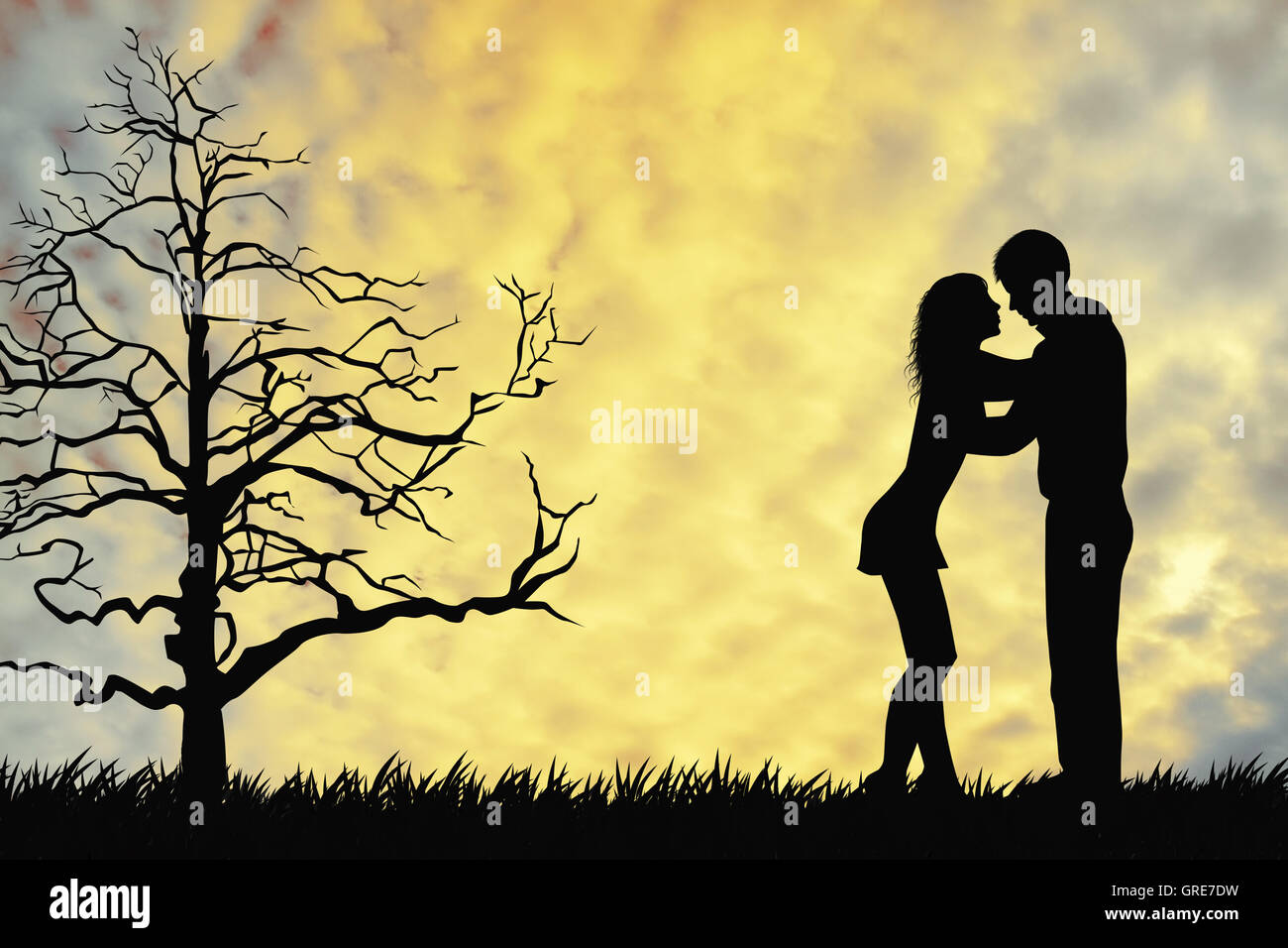 Lovers at sunset Stock Photo - Alamy
