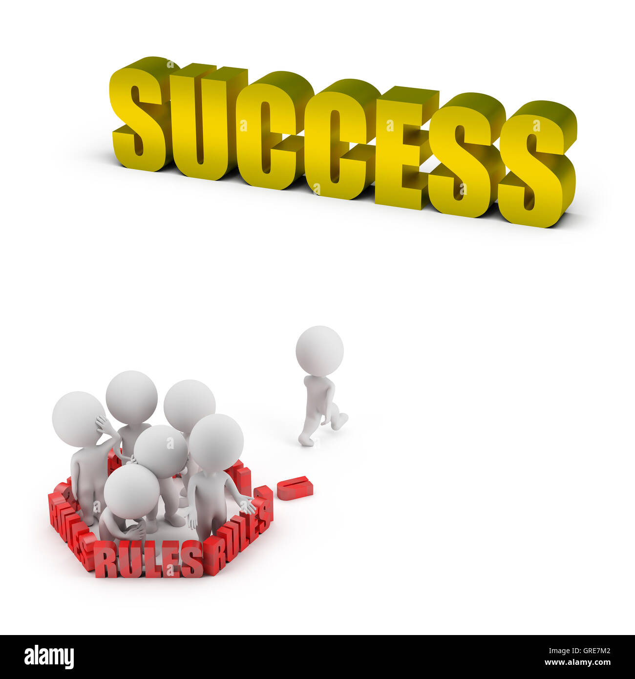 3d small people - rules and success Stock Photo - Alamy