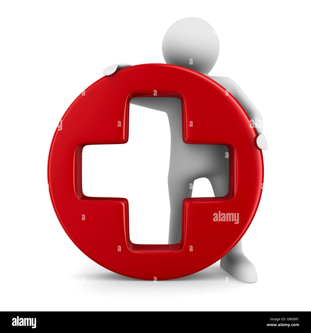 Symbol plus on white background. Isolated 3D image Stock Photo - Alamy