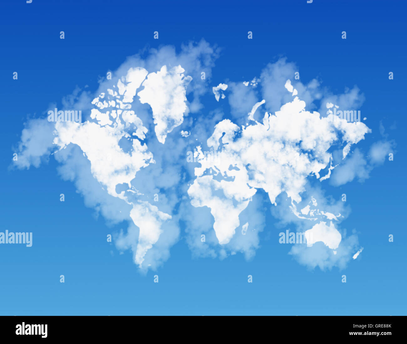 world map shaped by clouds Stock Photo - Alamy
