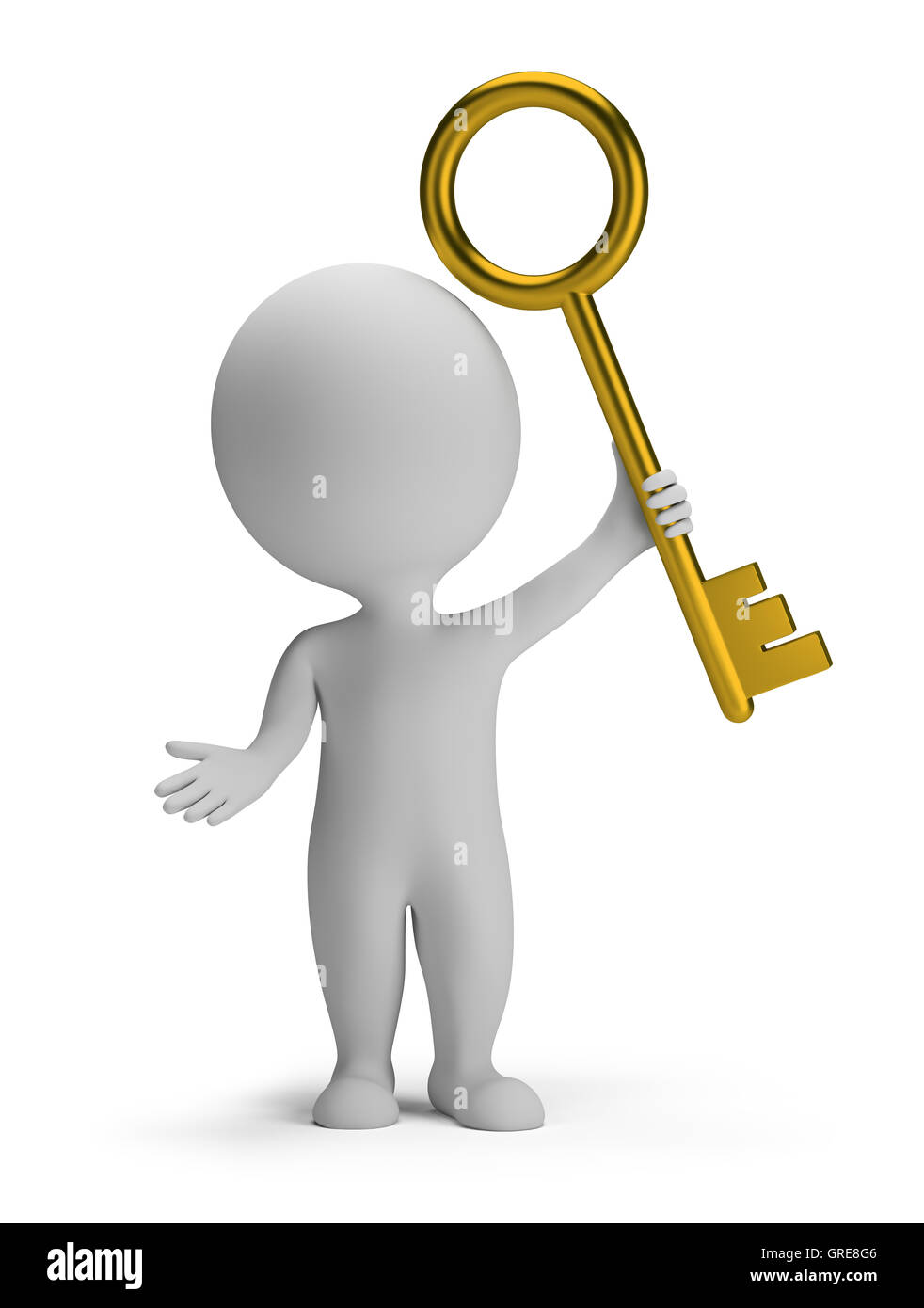 Golden key success illustration Cut Out Stock Images & Pictures - Alamy