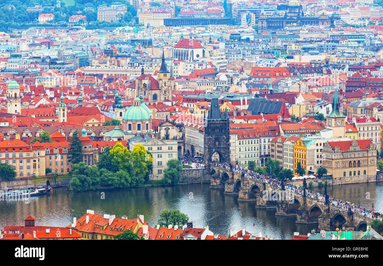View of the historical districts of Prague Stock Photo - Alamy