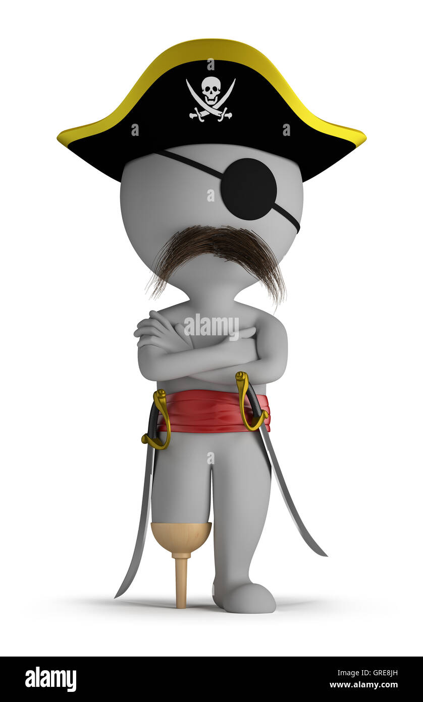 3d small people - pirate Stock Photo - Alamy