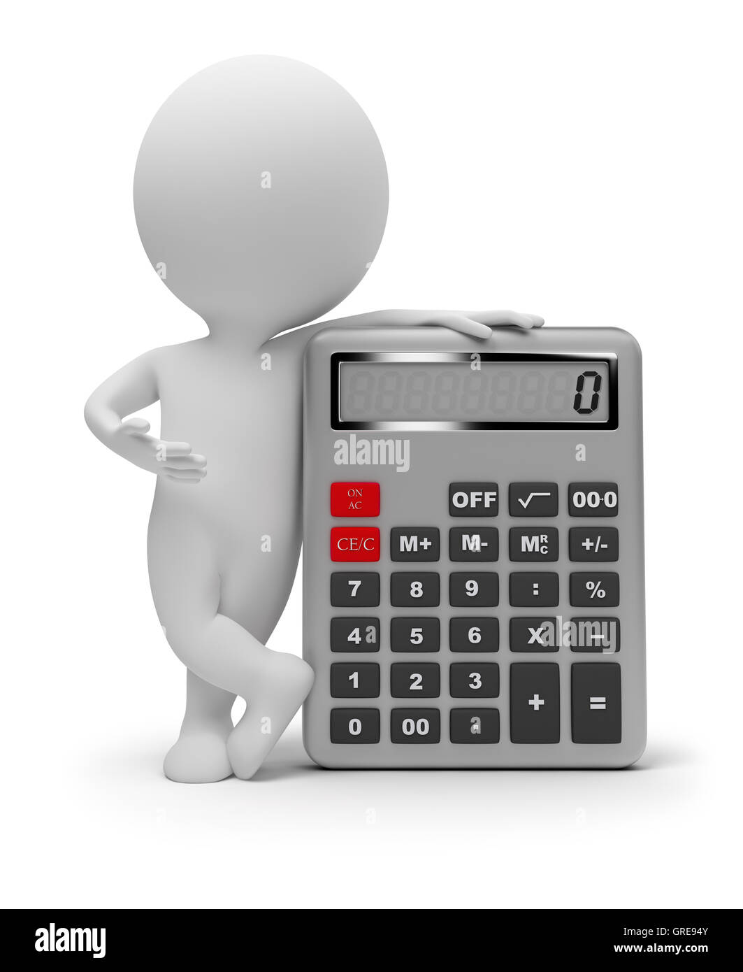3d small people - calculator Stock Photo - Alamy
