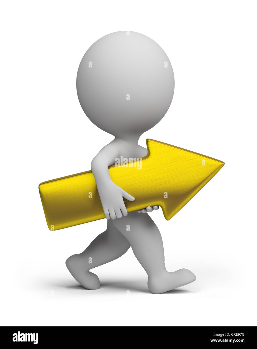 3d small people - golden arrow Stock Photo - Alamy