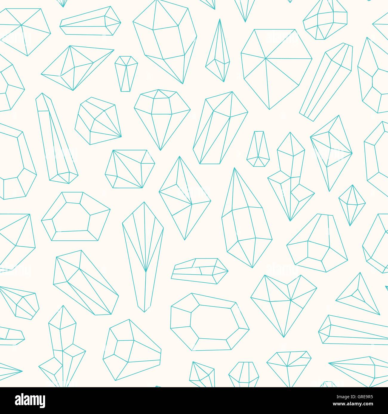 Seamless pattern made of line art crystals Stock Vector Image & Art - Alamy