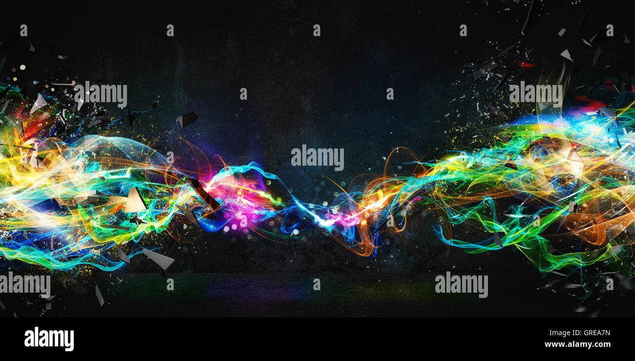 Modern abstract motion banner on dark background Stock Photo - Alamy