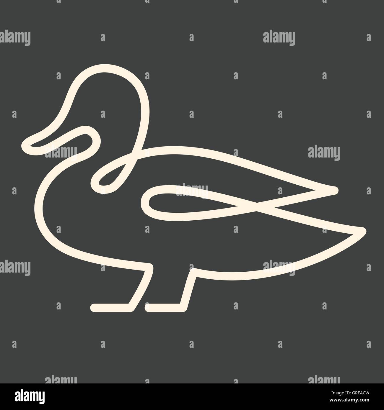 One line duck vector illustration Stock Vector Image & Art - Alamy