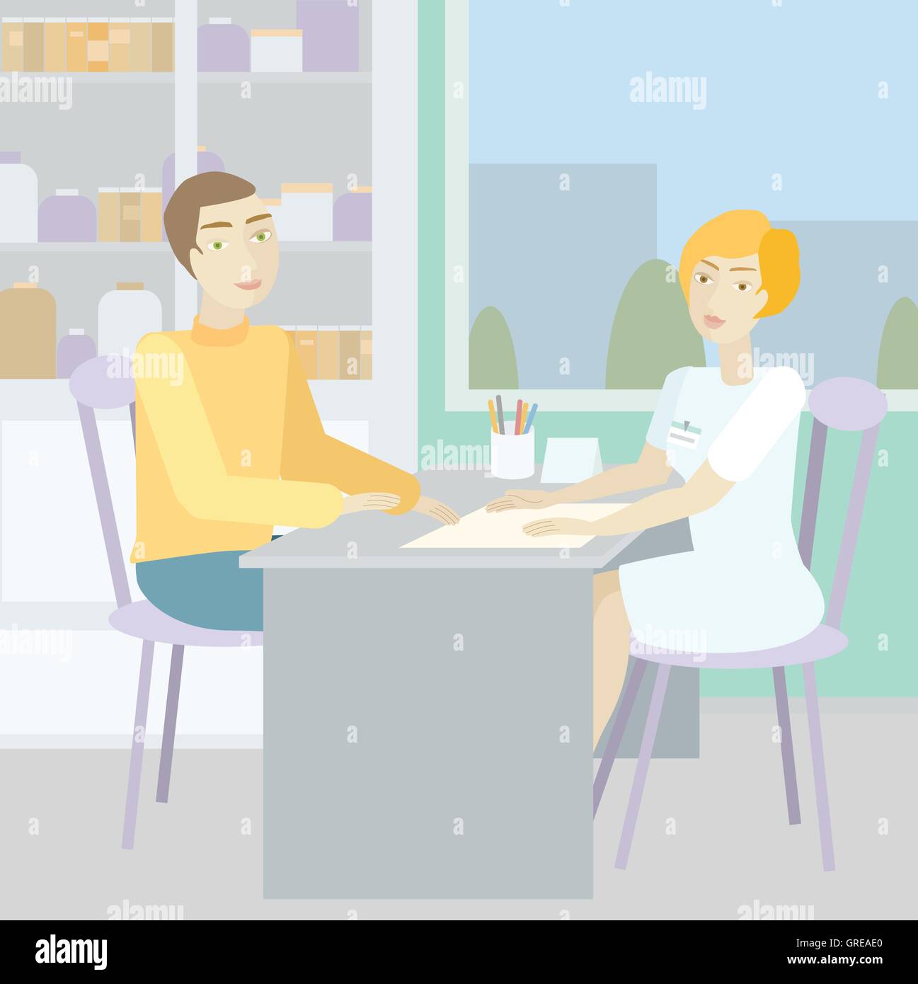 Doctor woman healthcare advice Stock Vector Images - Alamy