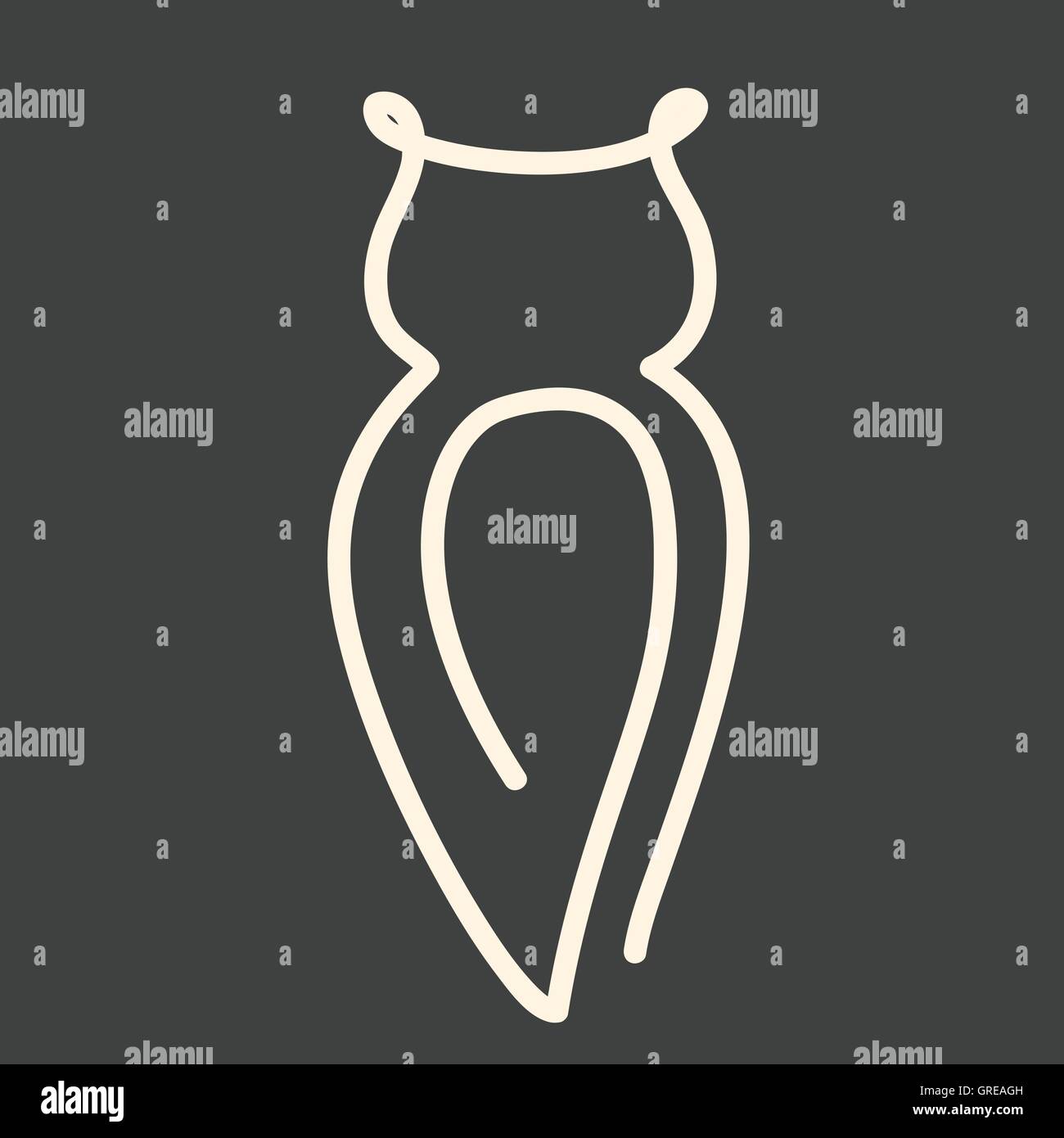 Owl line art logo hi-res stock photography and images - Alamy