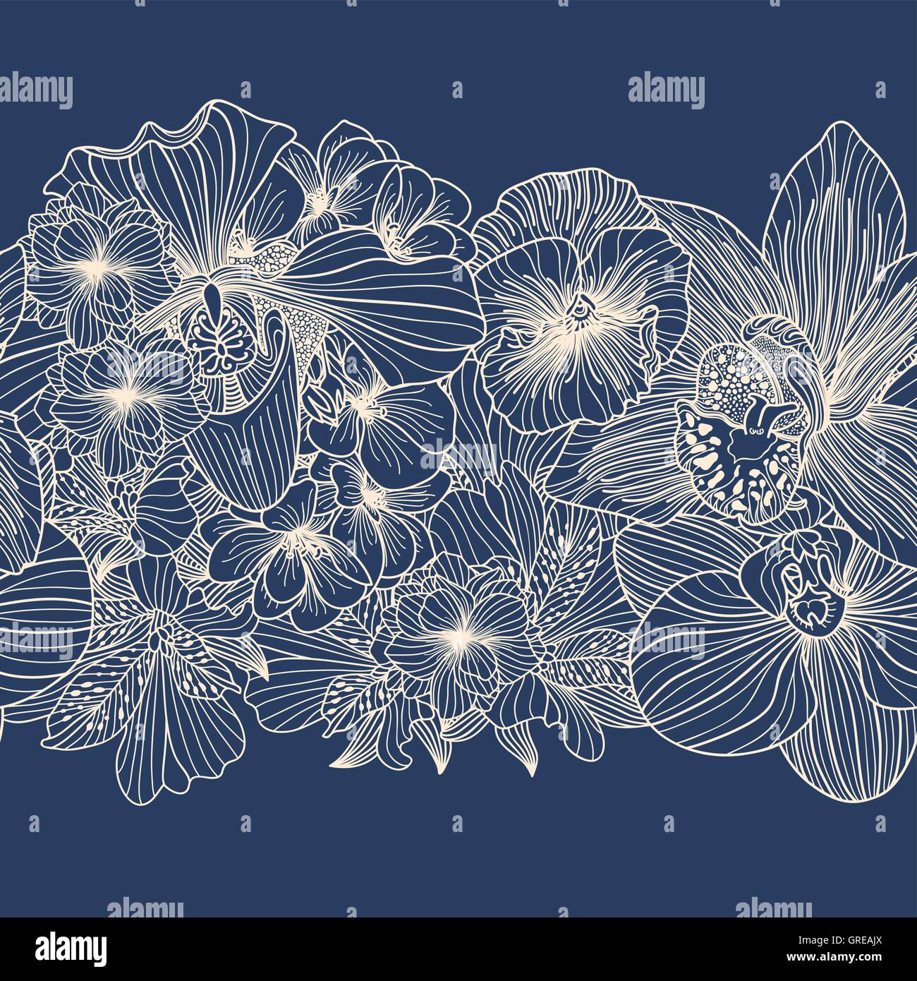 Seamless vintage flower border Stock Vector Image & Art - Alamy