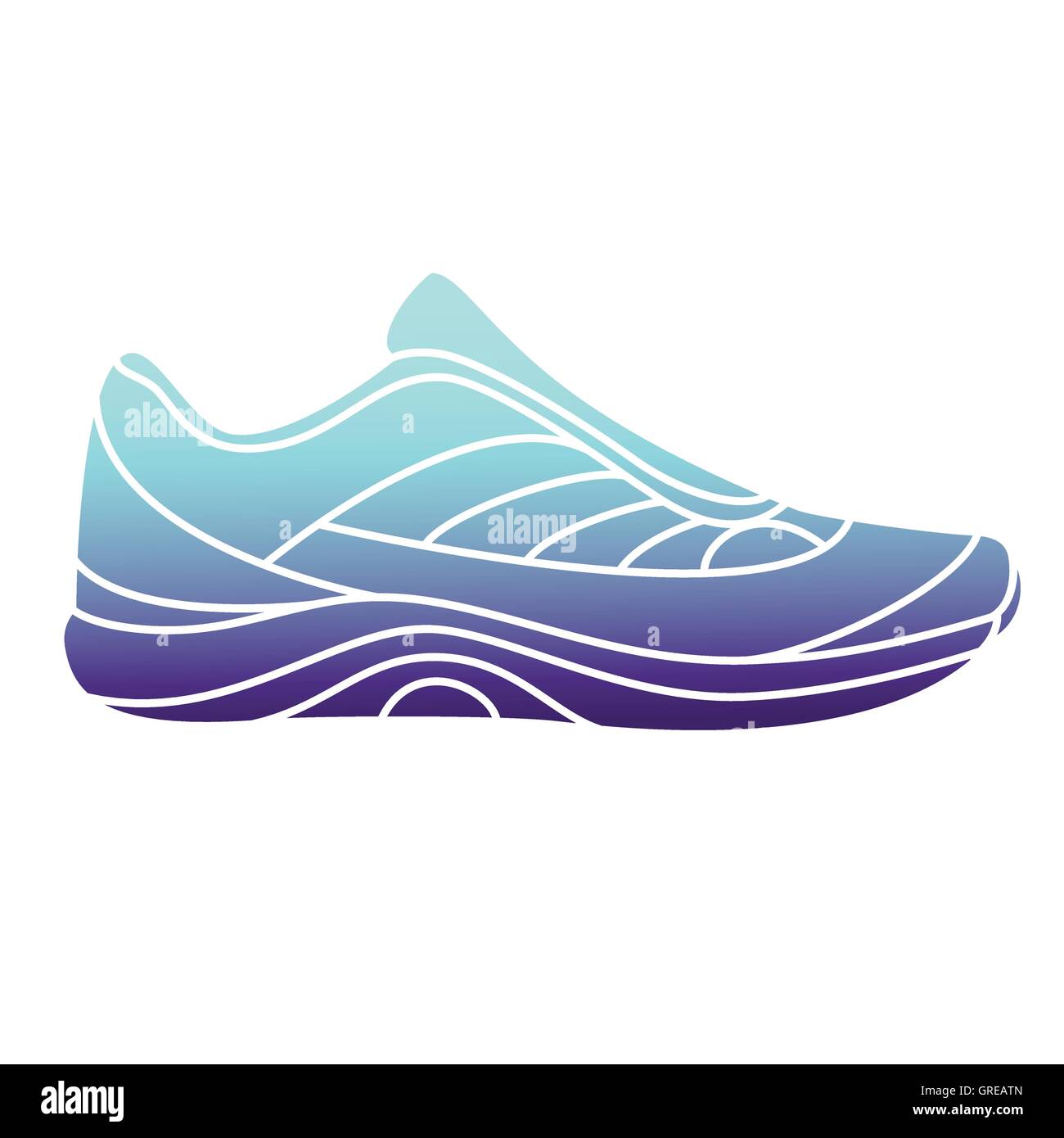 Blue gradient glowing sneaker on white background Stock Vector Image ...