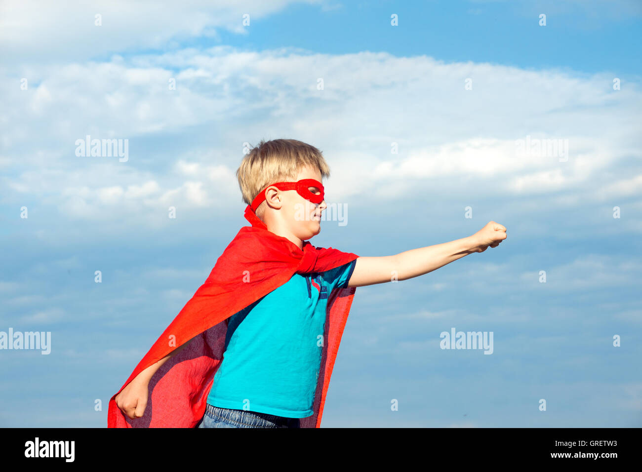 Kid superman costume hi-res stock photography and images - Alamy