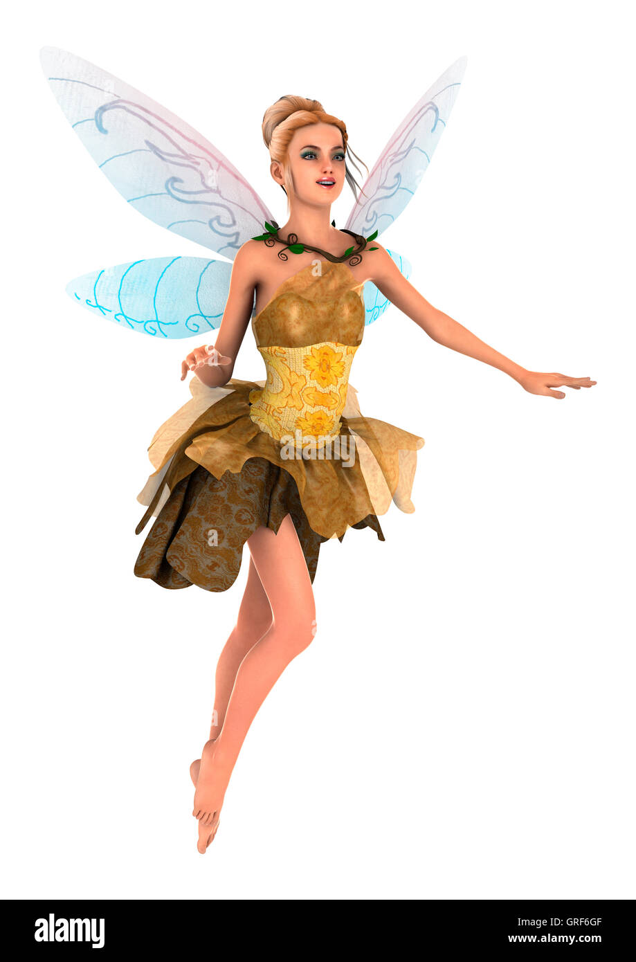 3d Rendering Of A Beautiful Fantasy Fairy Isolated On White Background