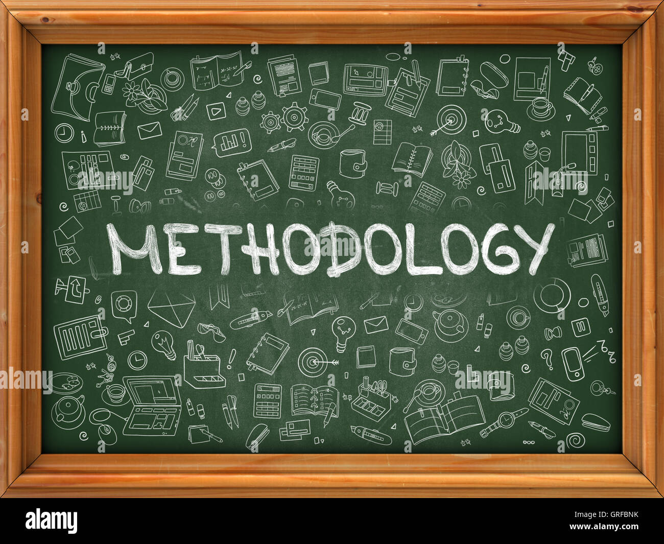 Methodology Concept. Green Chalkboard with Doodle Icons Stock Photo - Alamy