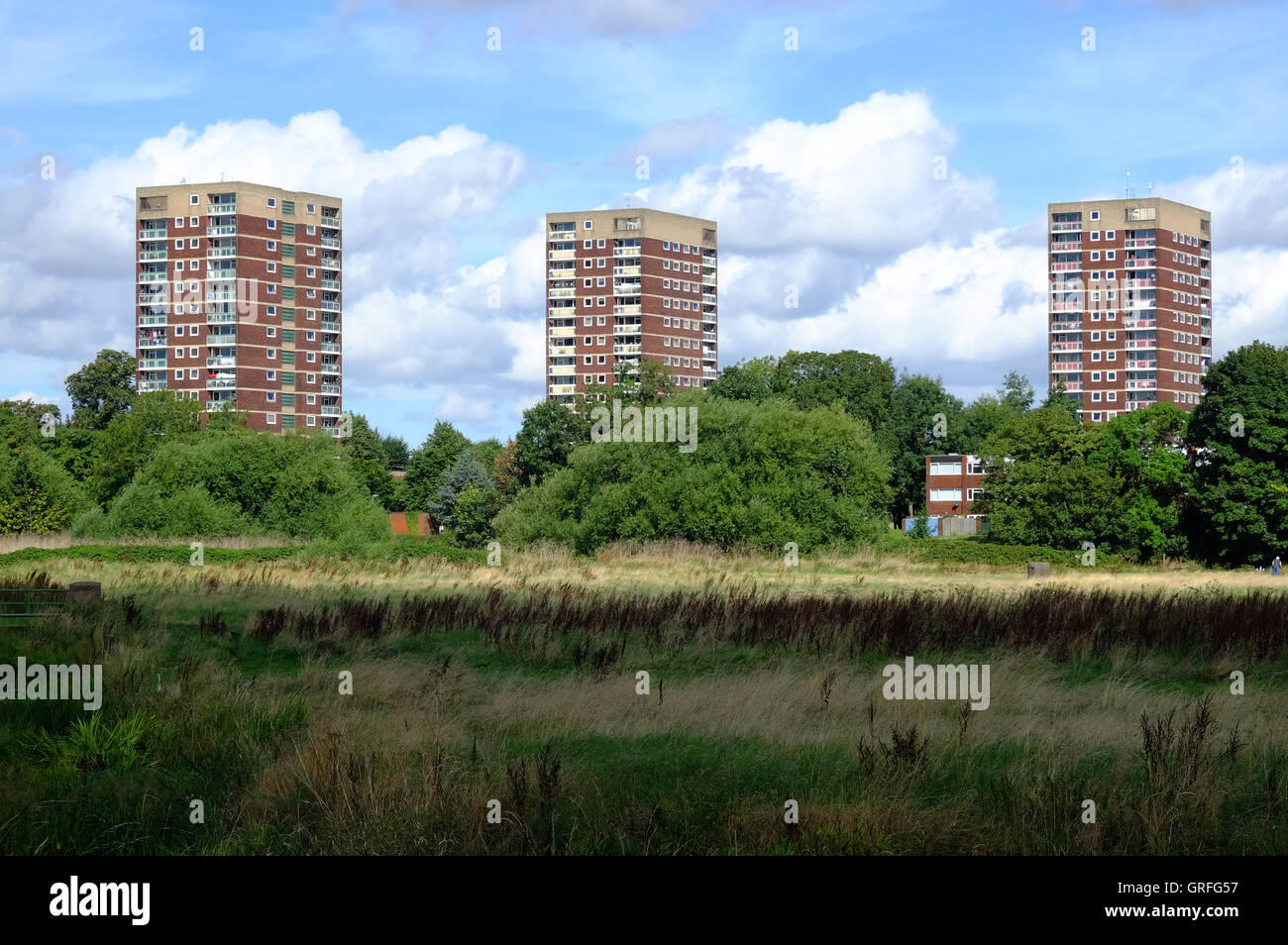 HIgh-rise apartment blocks in Tamworth, Staffordshire, England Stock ...