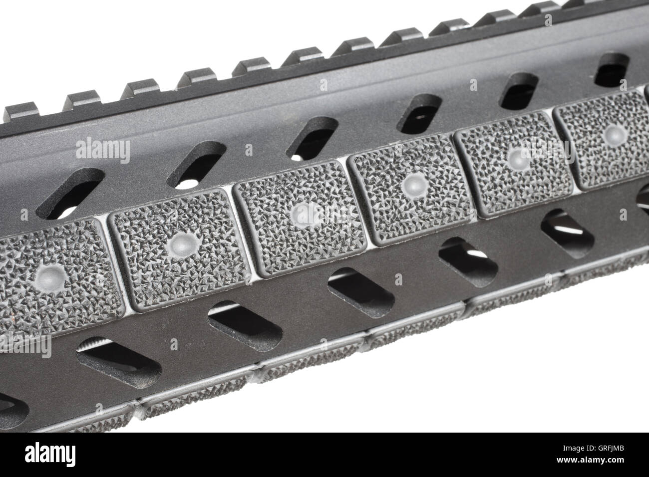 Metal fore end on a modern sporting rifle with rubber coverings Stock ...