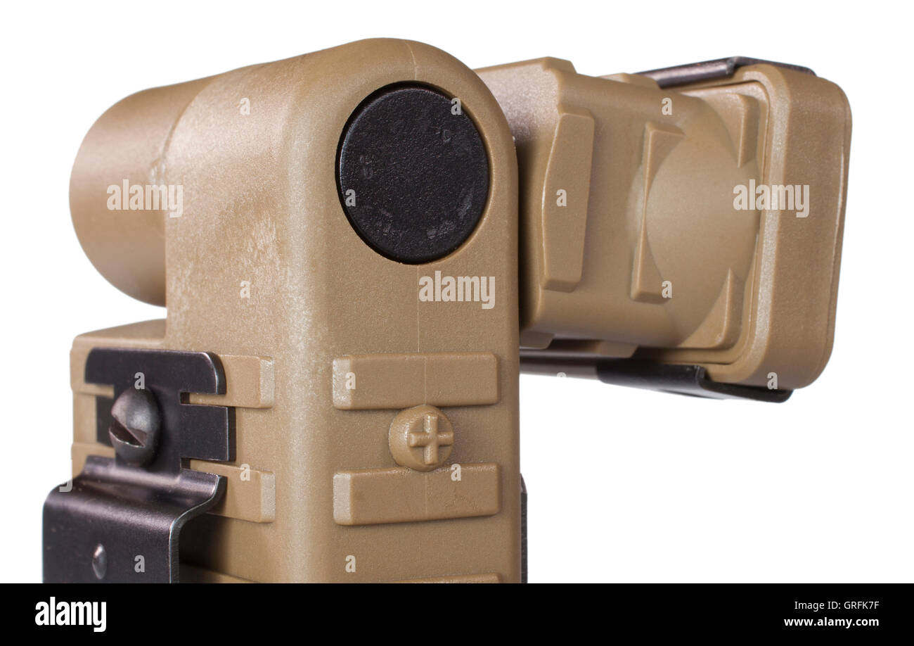 Hinge on a tan flashlight that can rotate lights in different ...