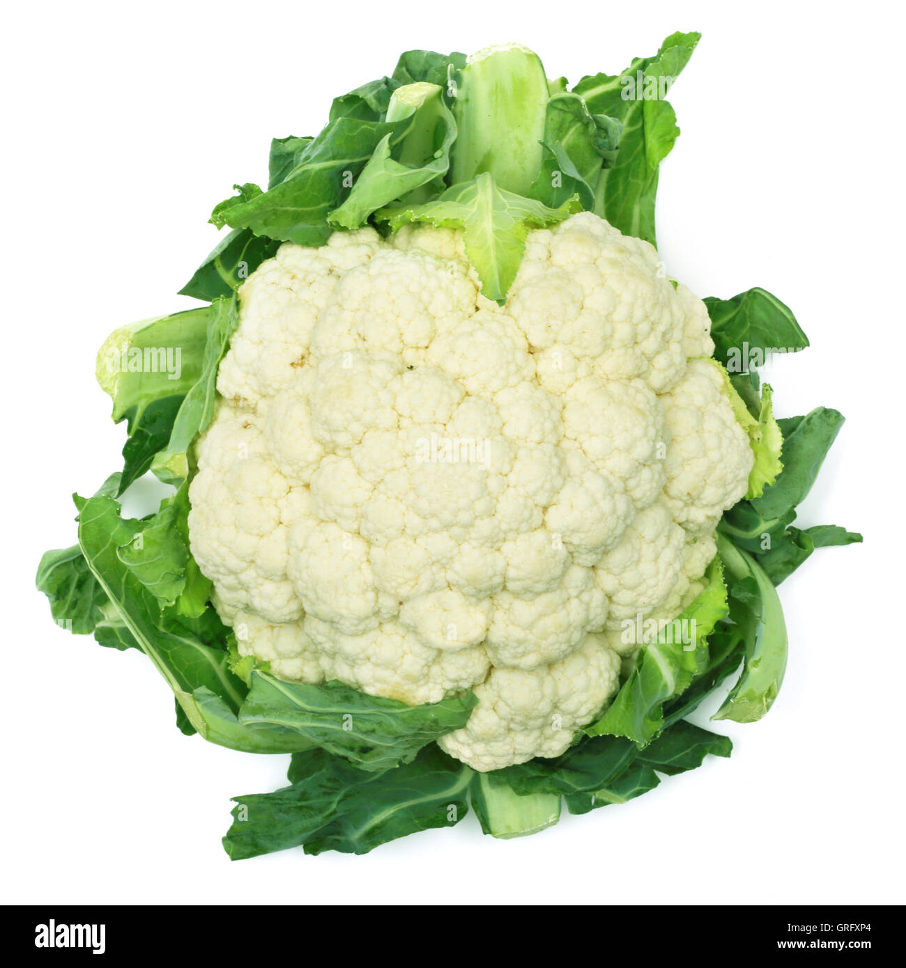 One fresh cauliflower isolated on white background Stock Photo - Alamy