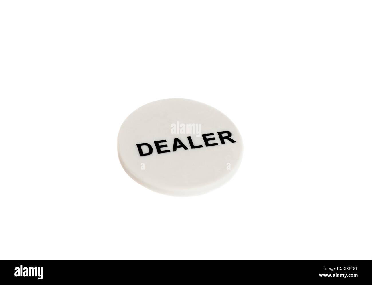 Dealer poker chip isolated on white background Stock Photo - Alamy