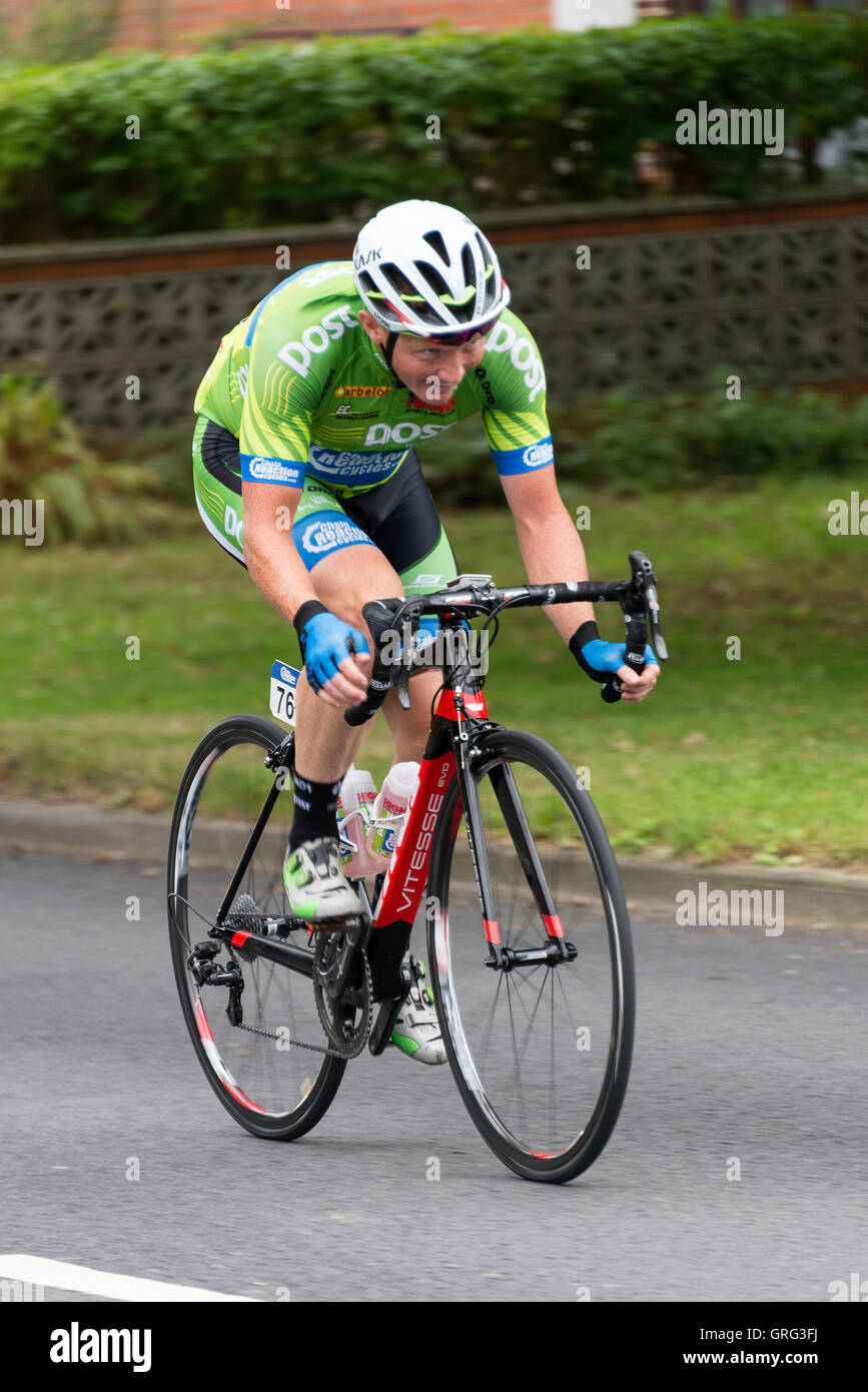 The Leading Cyclist as the Tour of Britain Cycle Race Passes Through ...