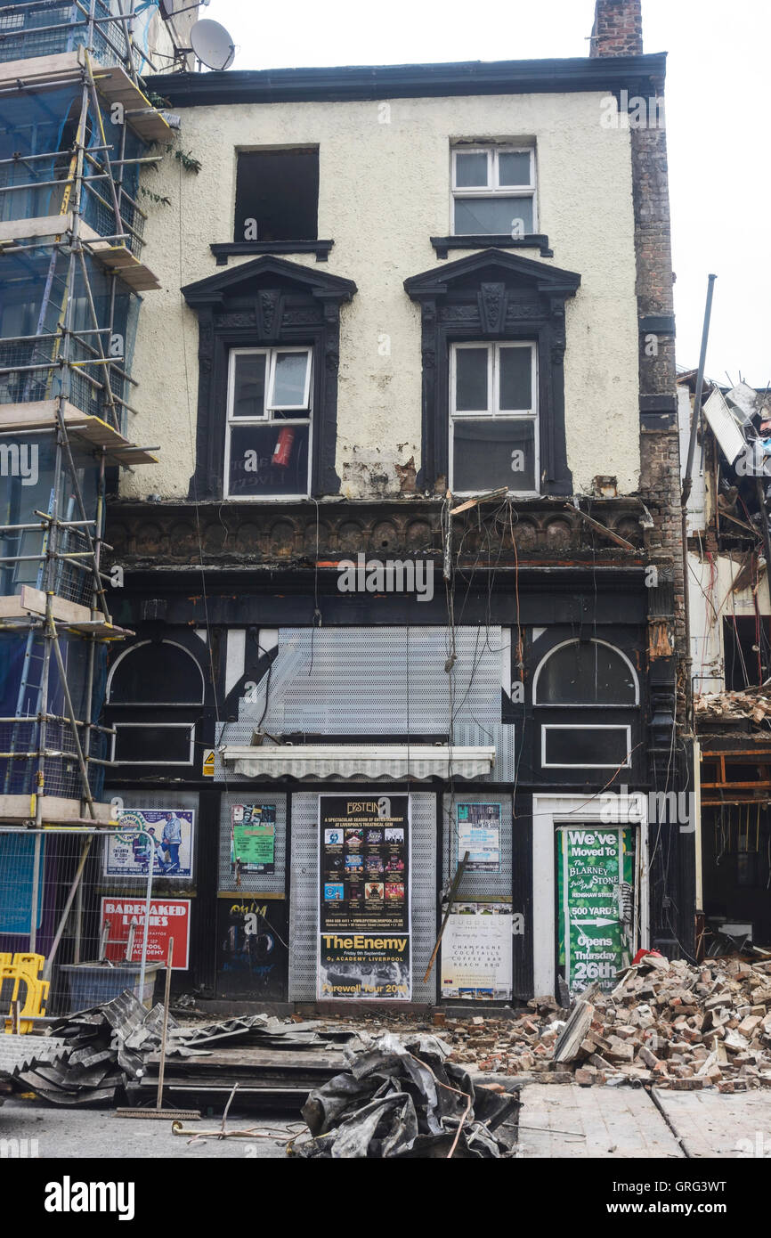 Demolition of buildings in Lime Street, Liverpool for redevelopment ...