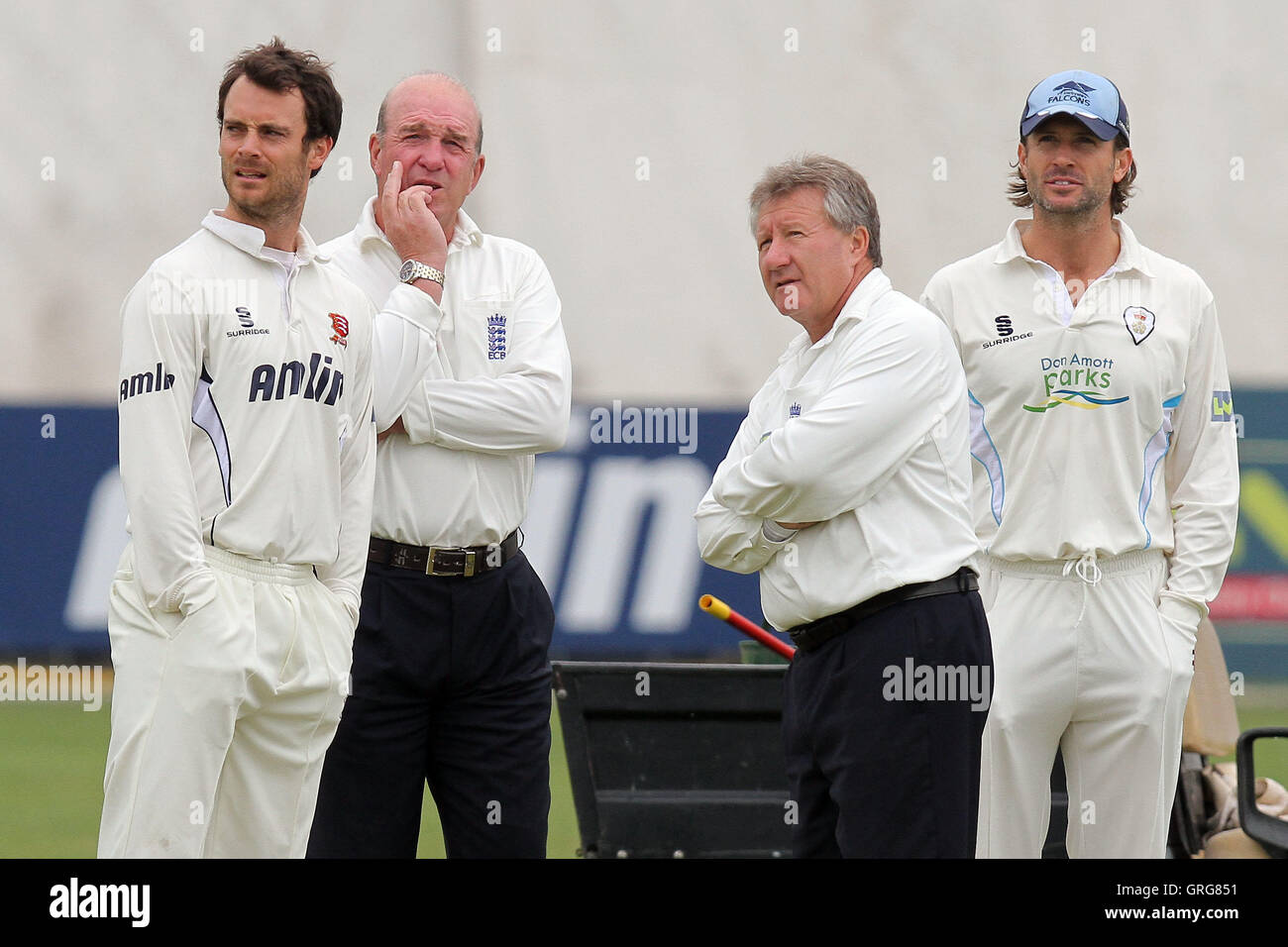 Essex captain James Foster (L) and Derbyshire captain Luke Sutton (R ...