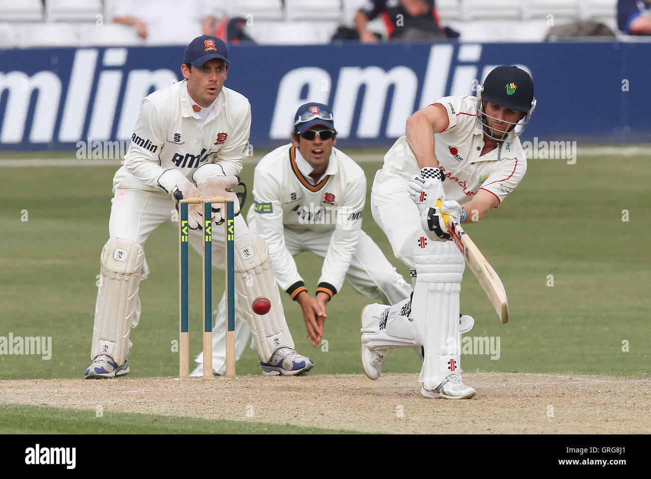 Mark Wallace in batting action for Glamorgan as James Foster and ...