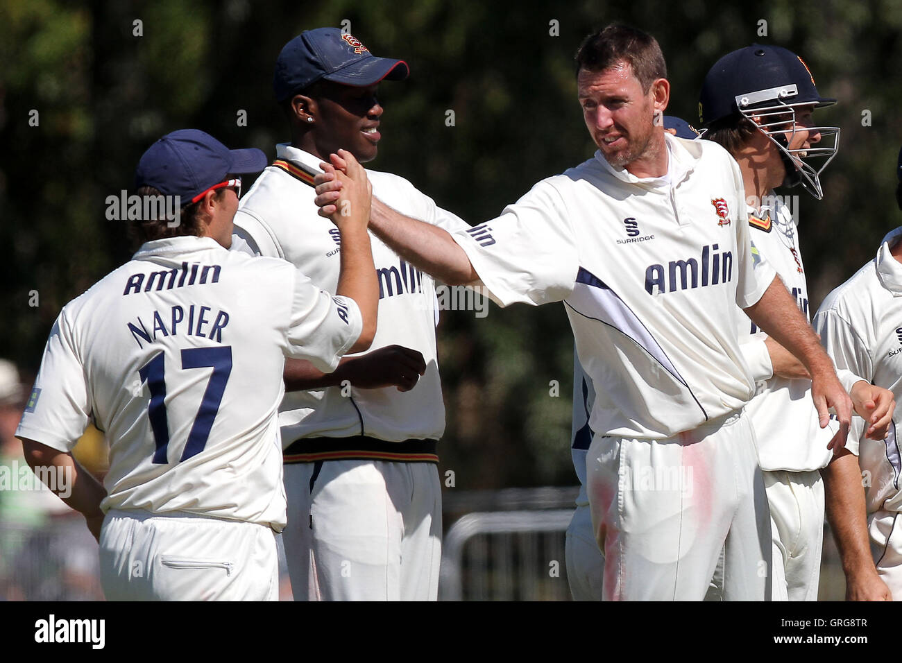 David Masters of Essex celebrates the wicket of Jack Taylor - Essex CCC ...