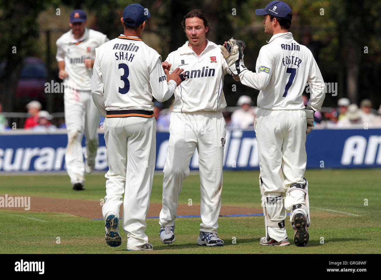 Graham Napier of Essex celebrates the wicket of Ian Saxelby - Essex CCC ...