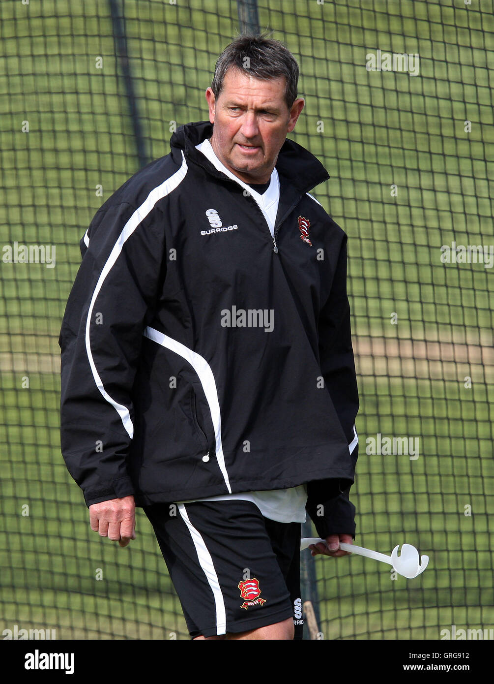 Graham Gooch of Essex CCC looks on during nets practice prior to the ...