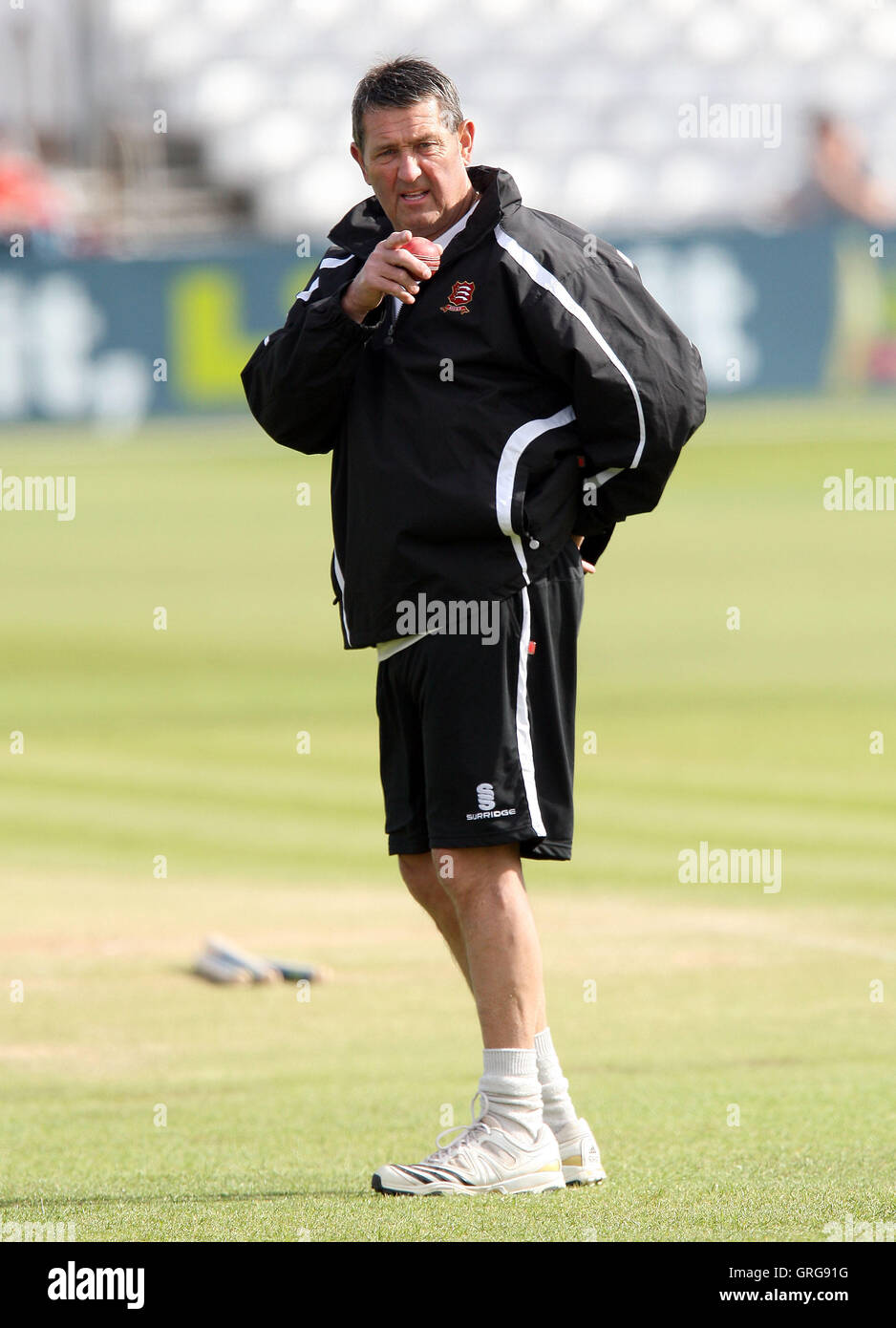 Graham Gooch of Essex CCC looks on during nets practice prior to the ...