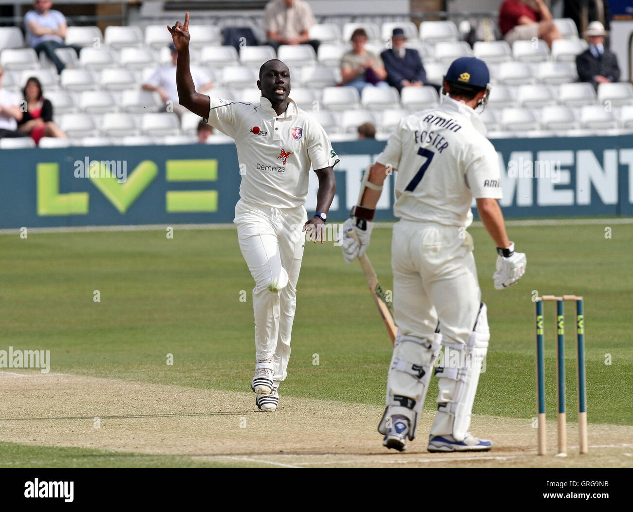 Robbie Joseph of Kent claims the vital wicket of Essex captain James ...