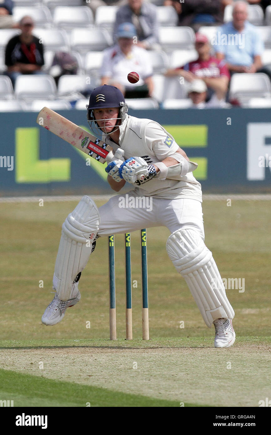 Sam Robson of Middlesex evades a David Masters delivery - Essex CCC vs ...