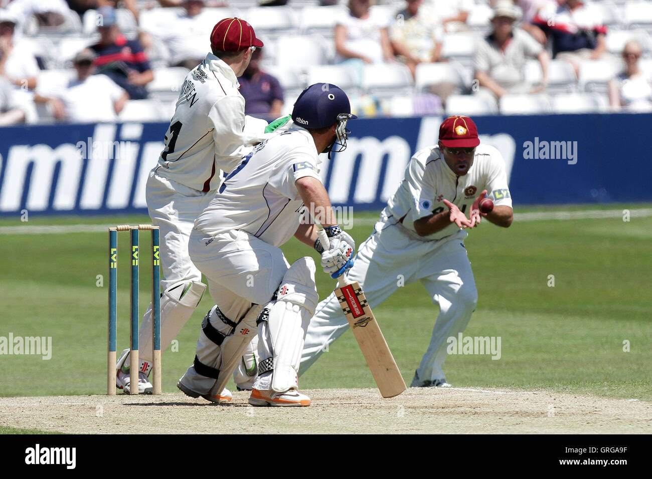 Andrew Hall takes a catch to dismiss Essex batsman Matt Walker from the ...