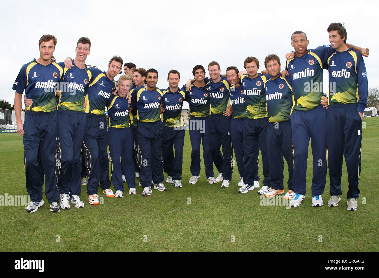 Essex players pose for a team photo in their Friends Provident T20 kit ...