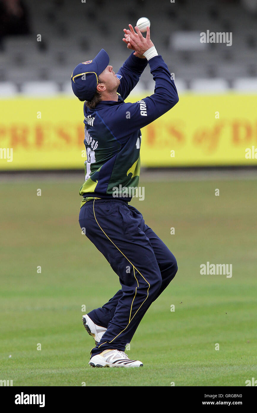 Jaik Mickleburgh takes a catch to dismiss Tom Scollay of Middlesex ...