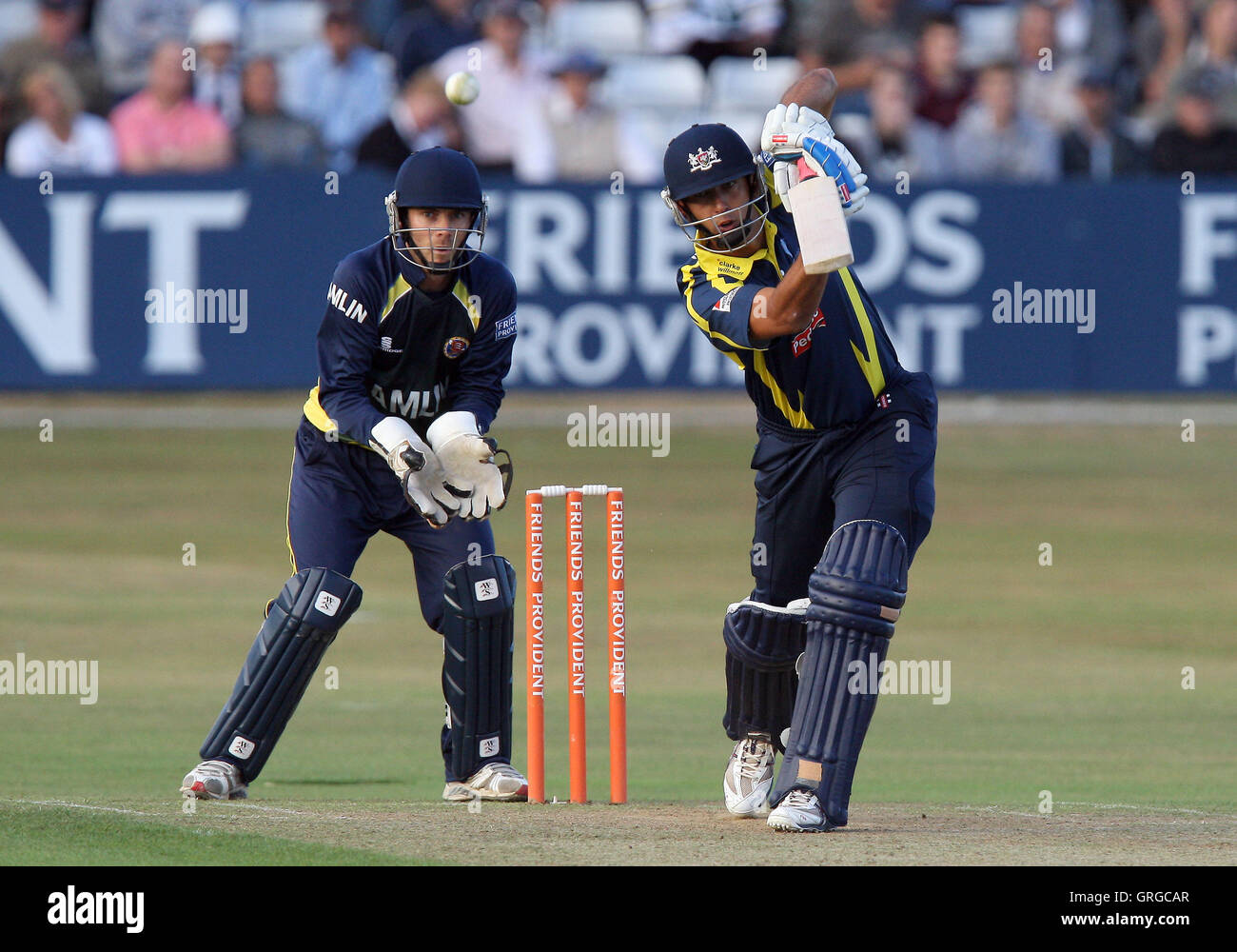 Abdul Kadeer Ali in batting action for Gloucestershire as James Foster ...