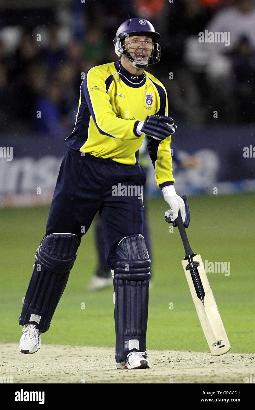 Dominic Cork shows his frustration as the game slips away from ...